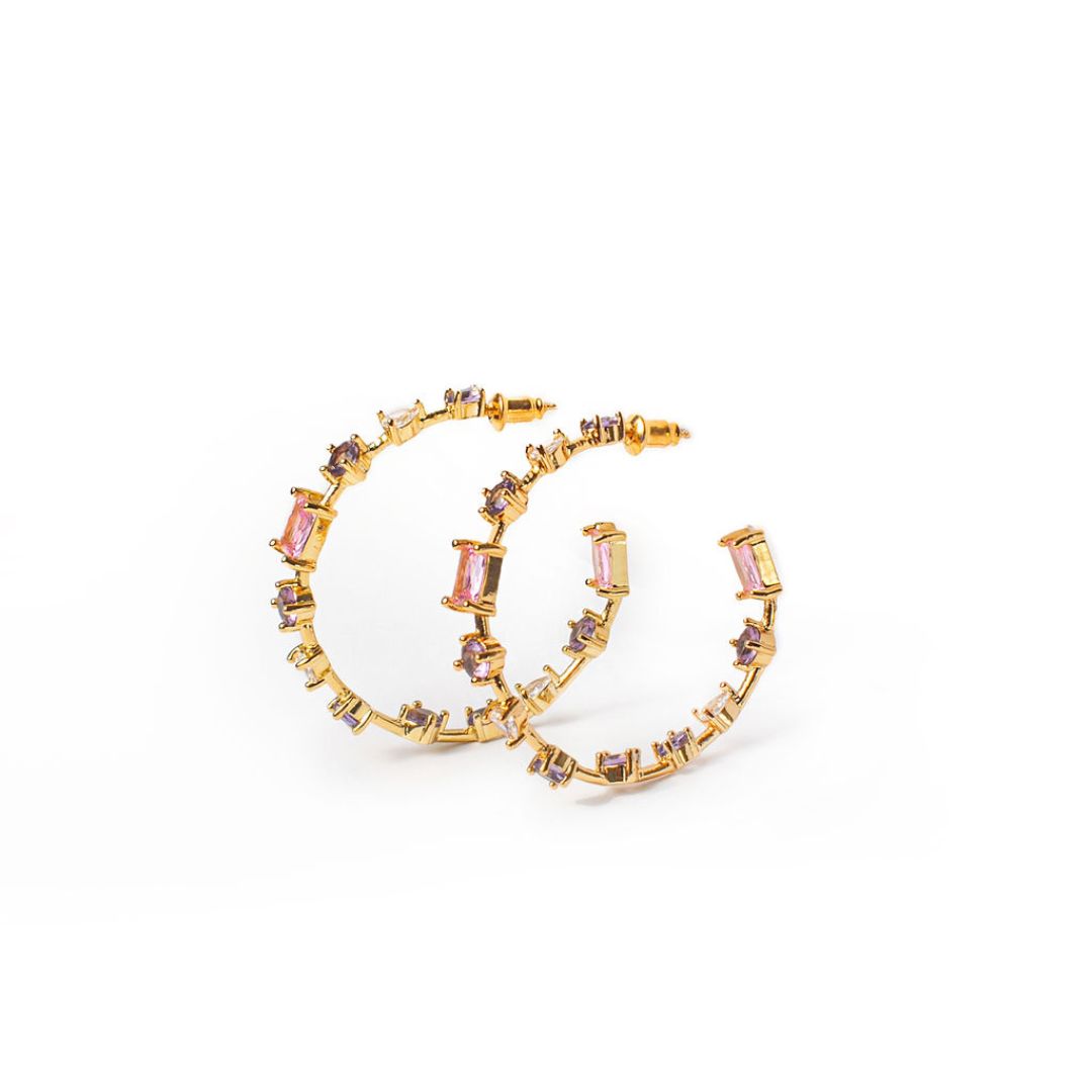 Lila & Pink Zauber Creolen – MILARI